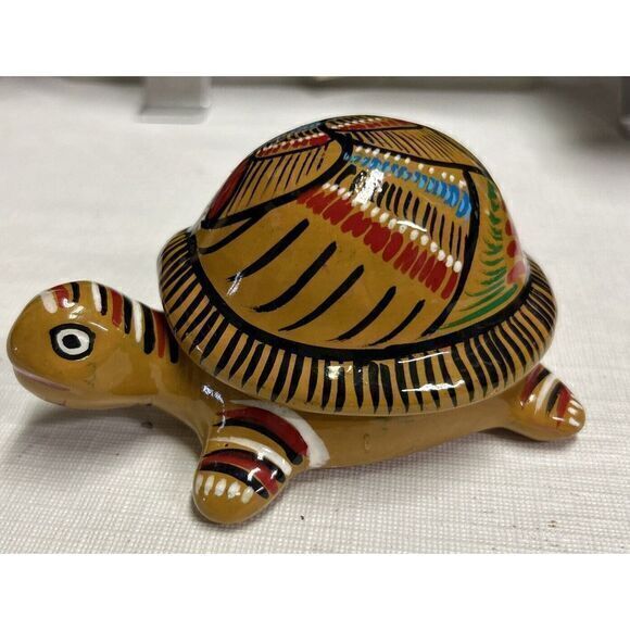 Art | Turtle Trinket Box Ceramic With Decorations B3 | Poshmark